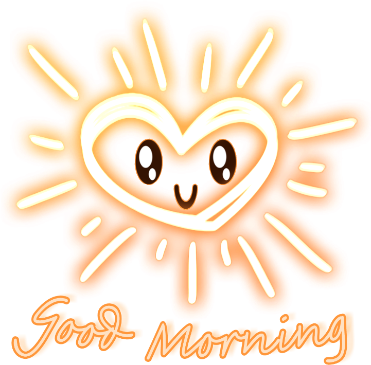 Download #goodmorning #sun #neon #heart - ClipartKey