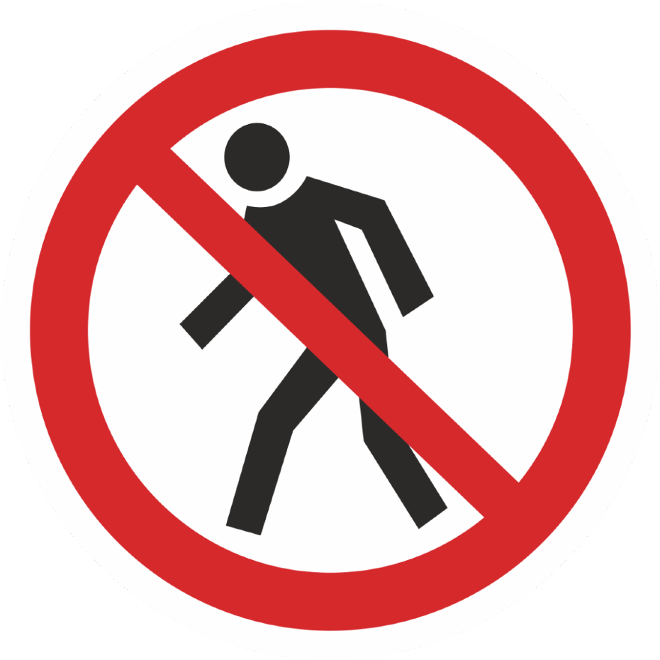 Download No Symbol Walking Clip Art - No Walking Sign Clipart - ClipartKey