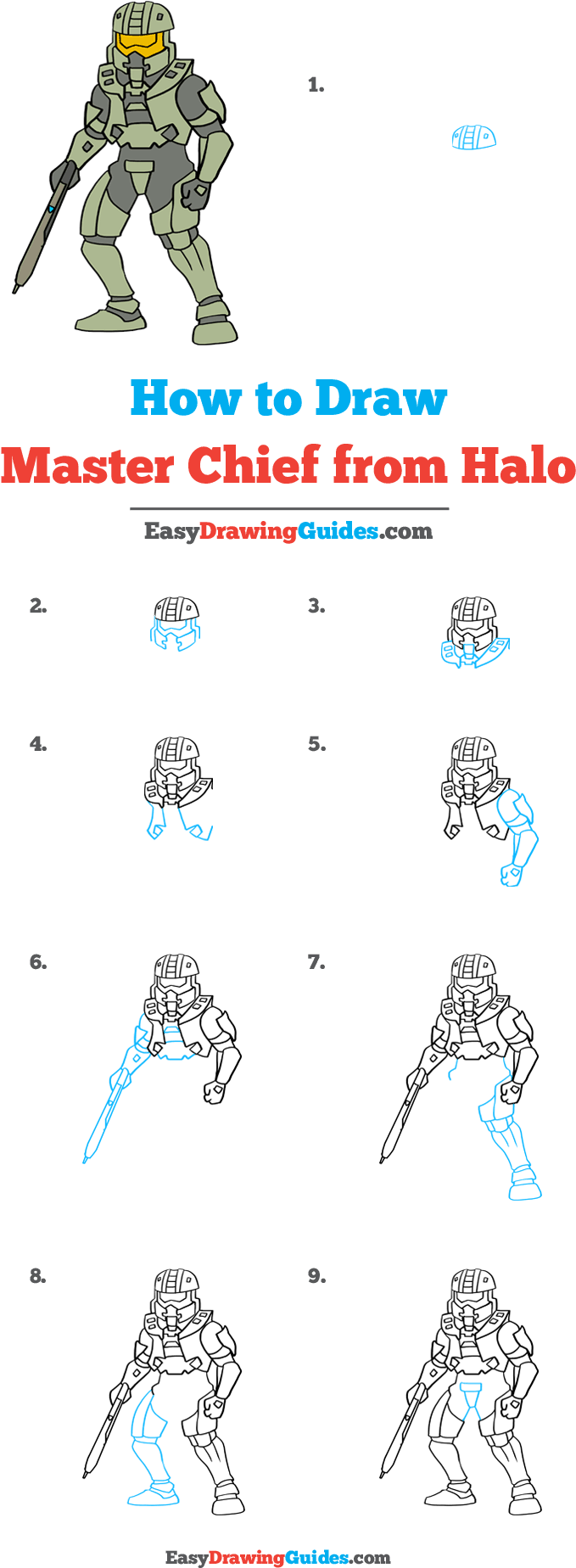 Download How To Draw Master Chief From Halo - Easy To Draw Master Chief ...