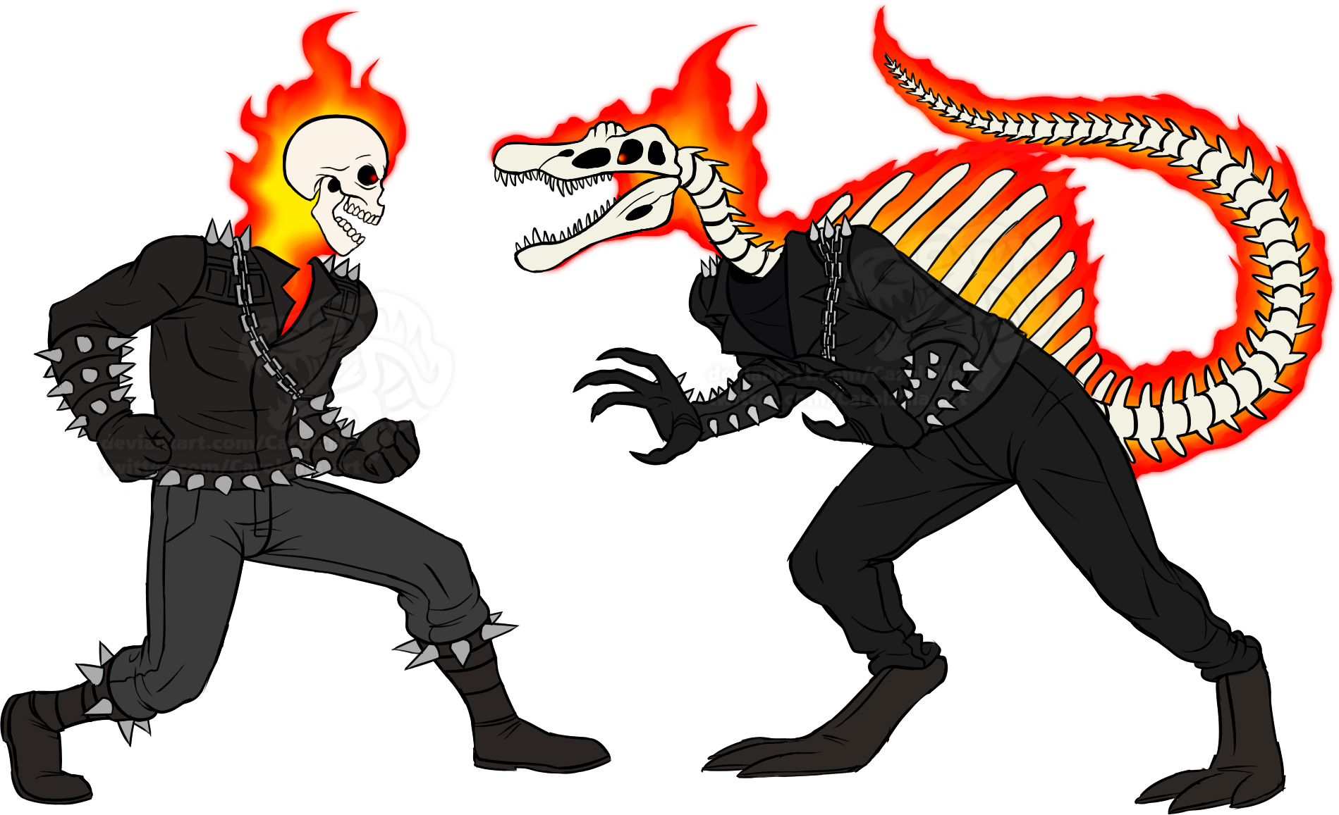 Download Ghost Riders - Sketch Commission - Ghost Rider T Rex - ClipartKey