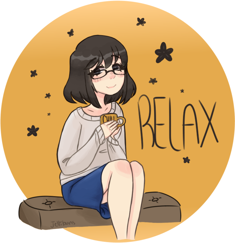 Download Relax Clipart Chill - Chill Cartoon Girl - ClipartKey