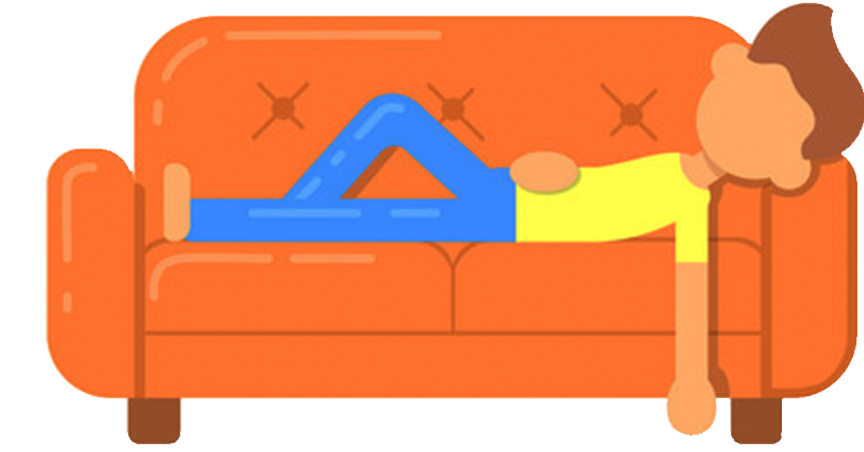 Download Transparent Cartoon Couch Png - Cartoon Person Lying On Couch ...