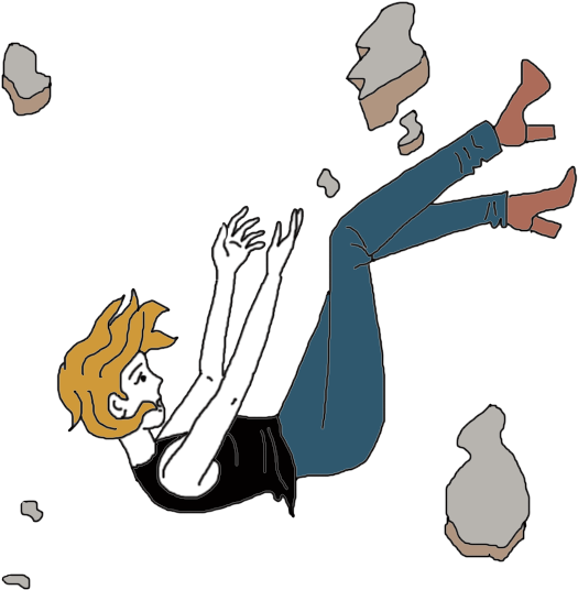 Download Fall Dream Meanings - Cartoon Falling Off Cliff - ClipartKey