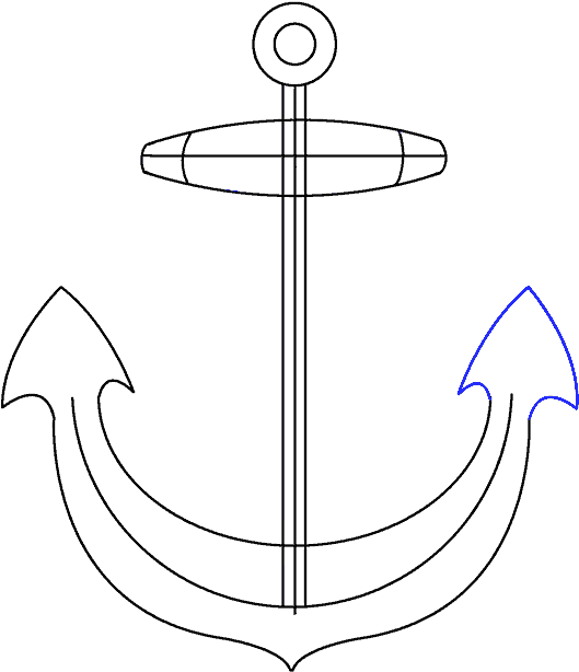 Download How To Draw Anchor - Line Art - ClipartKey