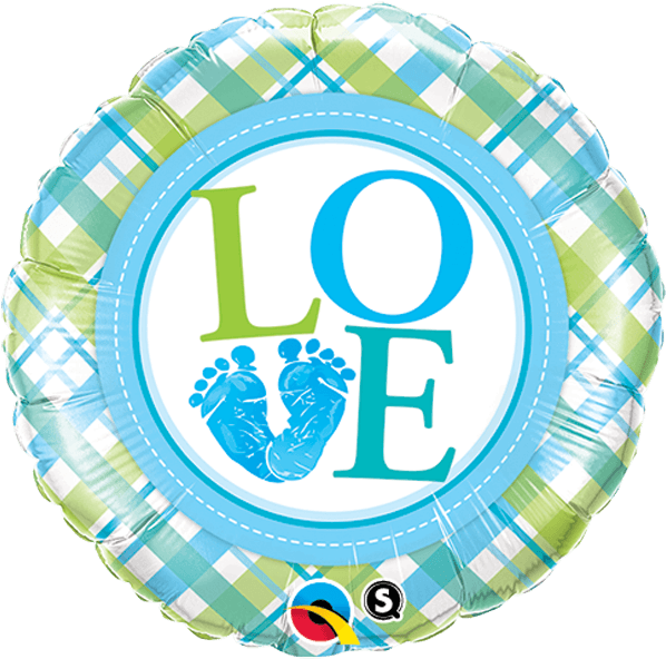 Download Transparent Blue Baby Feet Clipart - Qualatex Baby Boy Balloon ...
