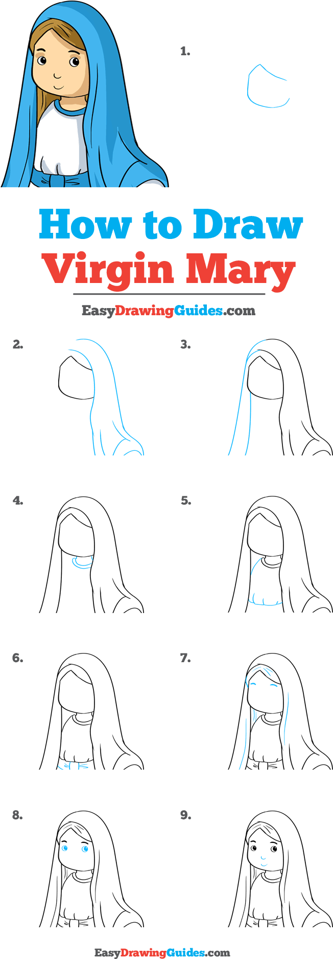 Download How To Draw Virgin Mary - Easy Drawings Of Mary Step By Step ...