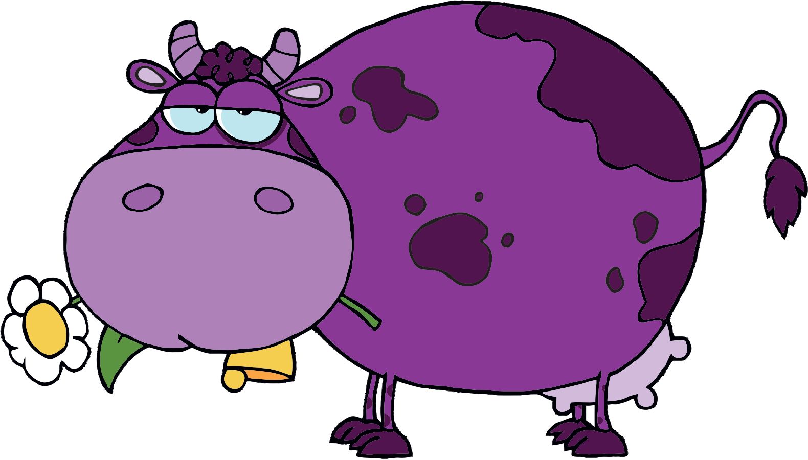 Download Purple Cow Uk Logo - Fat Cow Cartoon Drawing - ClipartKey