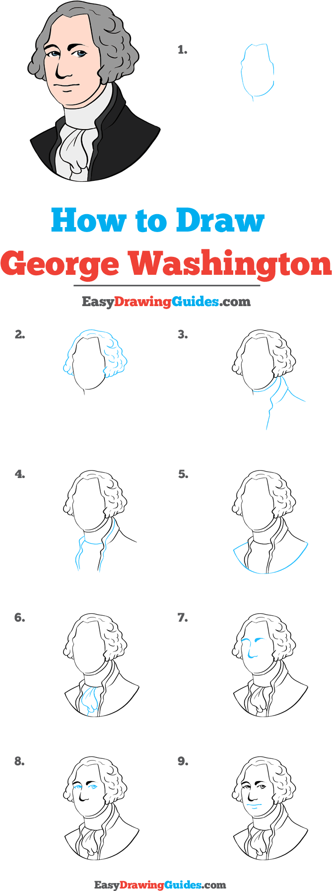 Download How To Draw George Washington - George Washington Drawing Easy ...