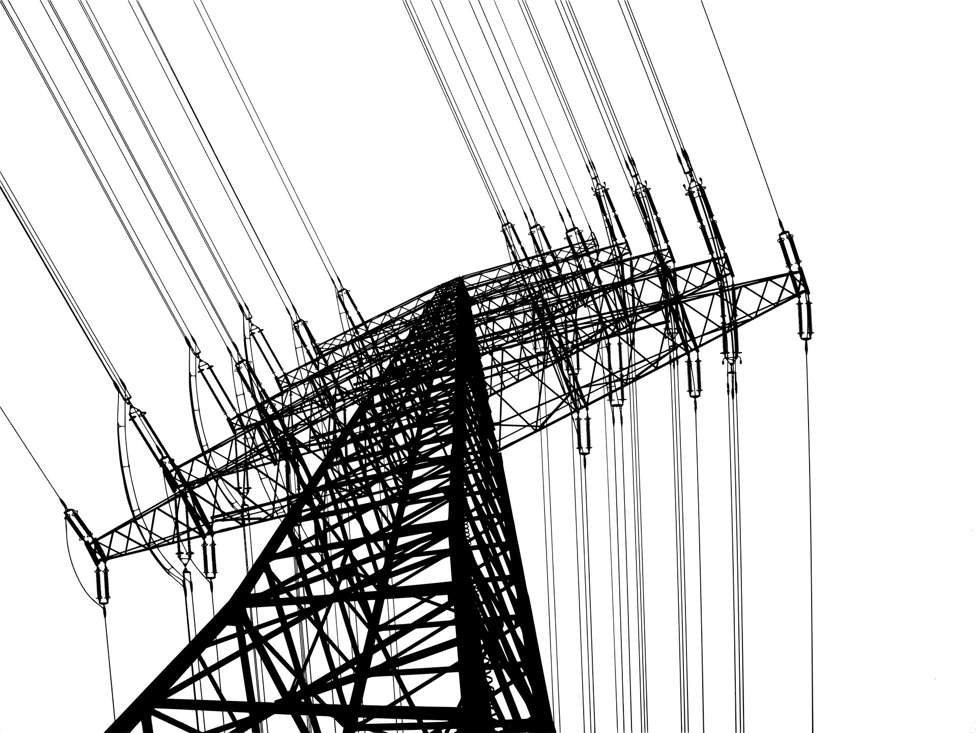 Download Transparent Electricity Pole Clipart - High Voltage Power Line ...