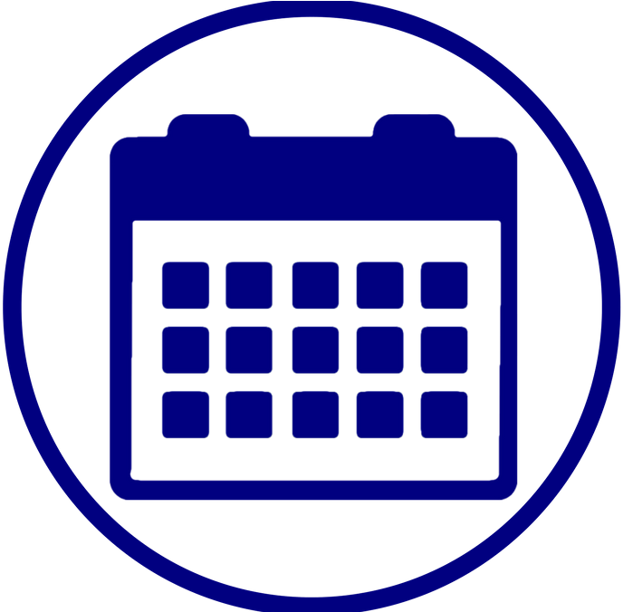 Download Calendar Fd Blue - Circle Calendar Icon Png - ClipartKey