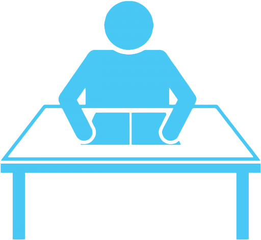Download Clipart Desk College Student - Blue Sitting At Desk Icon ...