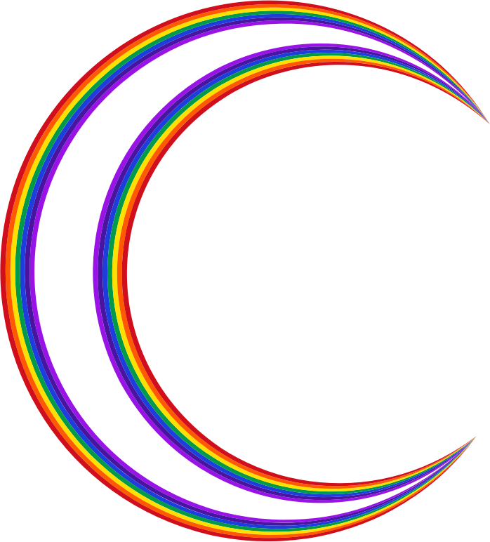 Download Crescent Moon Rainbow - Rainbow Crescent Moon Clipart - ClipartKey
