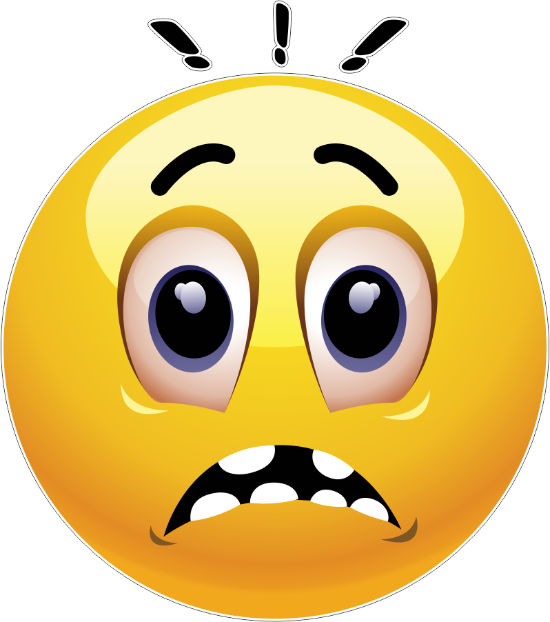 Download Scared Emoji 245 Decal - Scared Emoji - ClipartKey