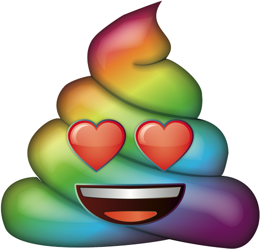 Download Transparent Rainbow Poop Emoji - ClipartKey