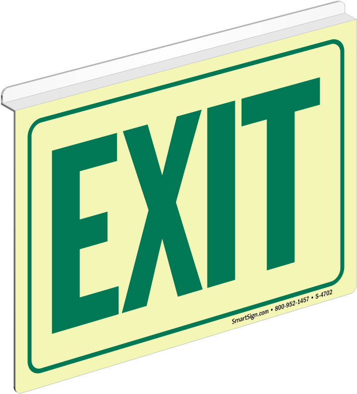 Download Green Exit Glow Sign - Sign - ClipartKey