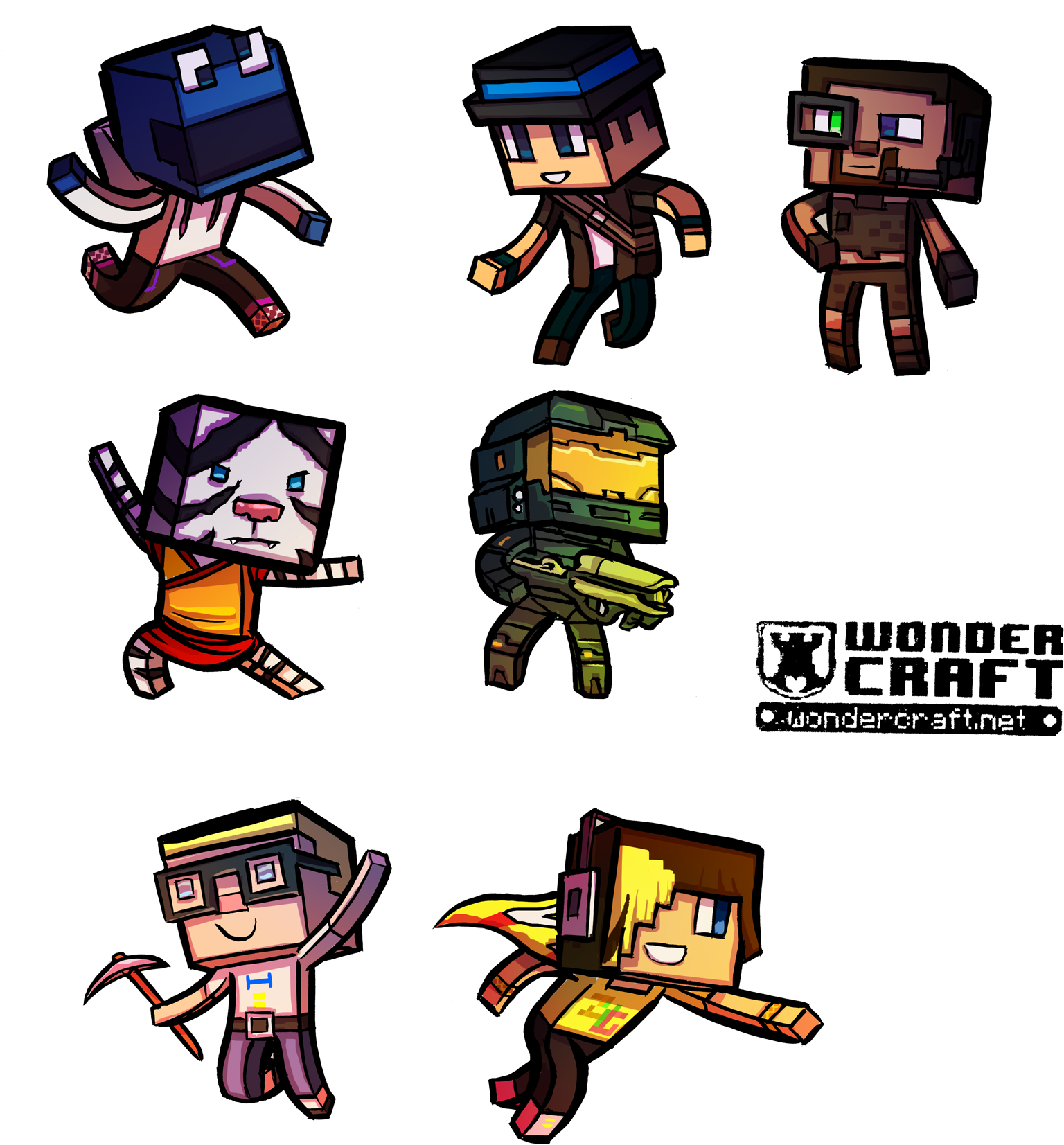 Download Samcube Draws Minecraft Avatars - Cartoon - ClipartKey