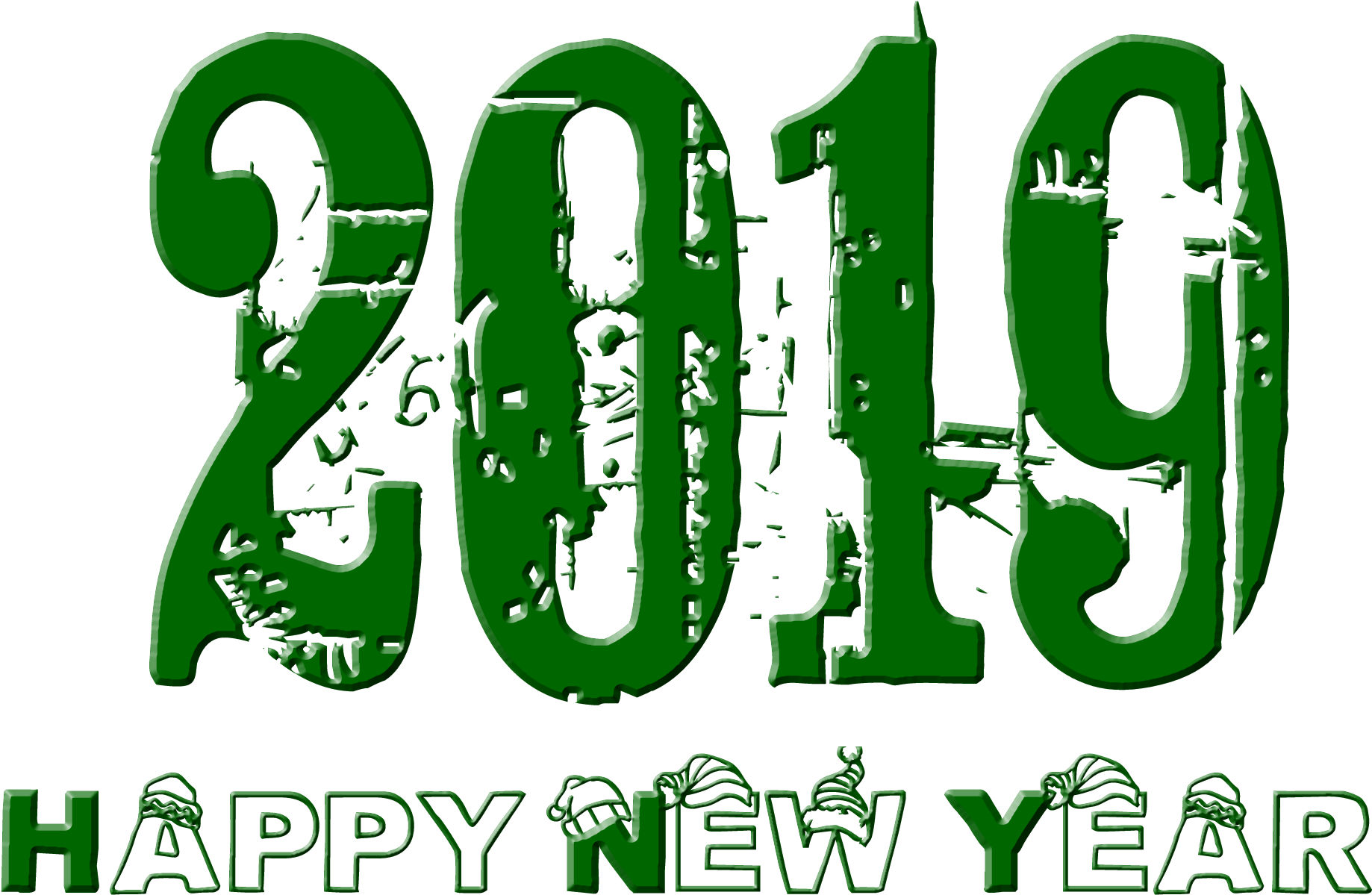 Download 2019 Transparent Png Happy New Year - Calligraphy - ClipartKey