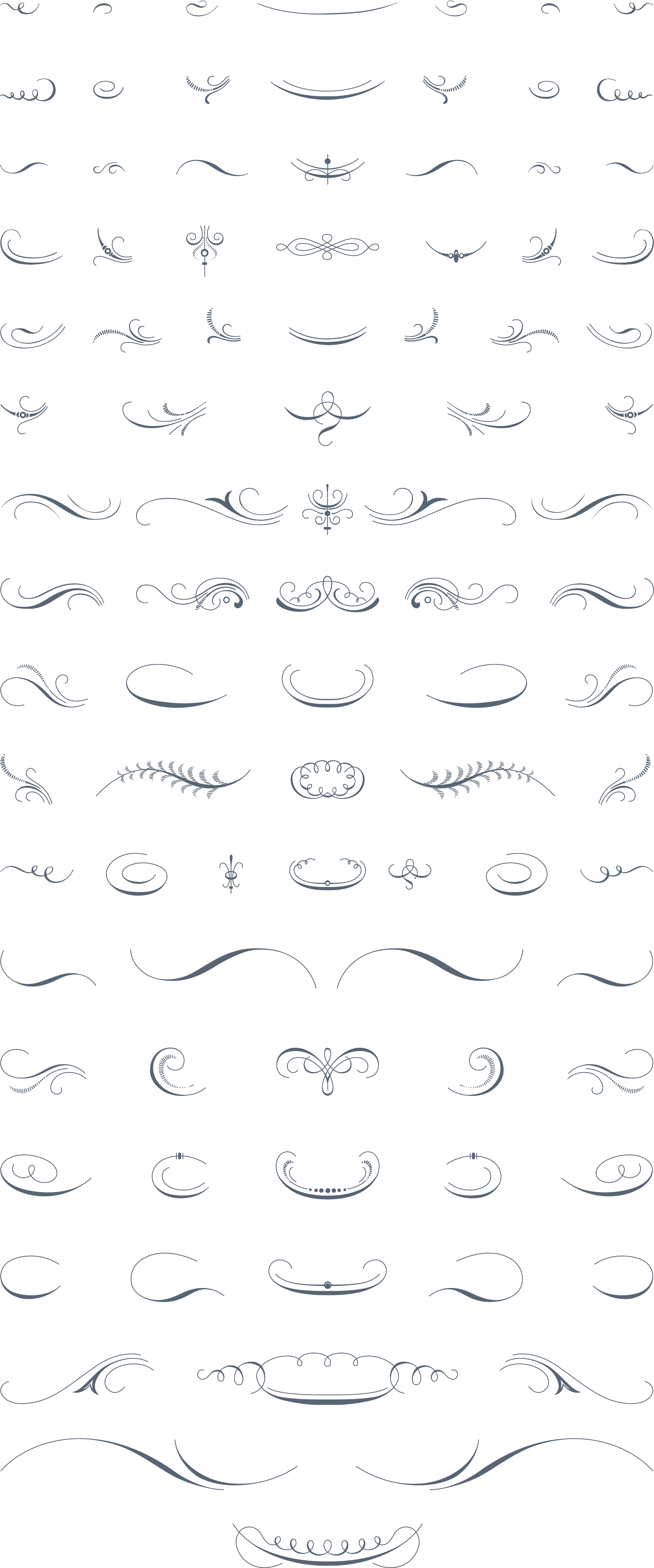 Download Luxurious Flourishes Vector Pack - Line Art - ClipartKey
