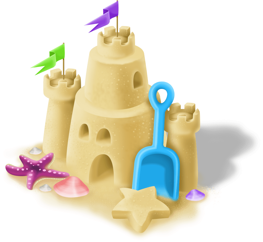 Download Sand Castle With Blue Spade - Transparent Background Sand ...