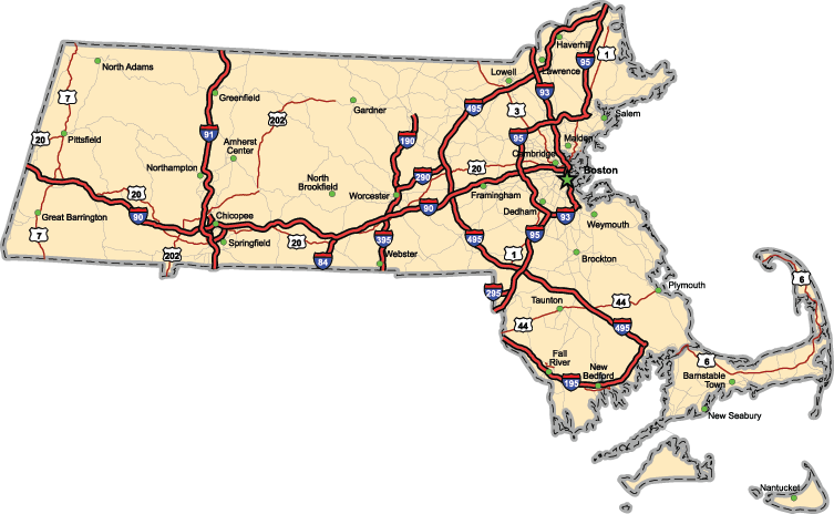 Download Massachusetts Road Map - ClipartKey