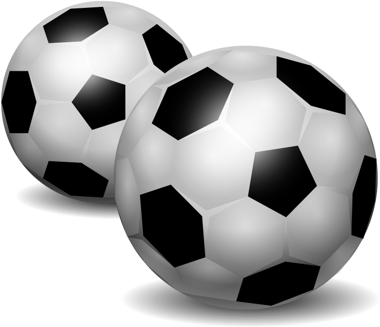 Download Transparent Sports Balls Clipart Black And White - 2 Soccer ...