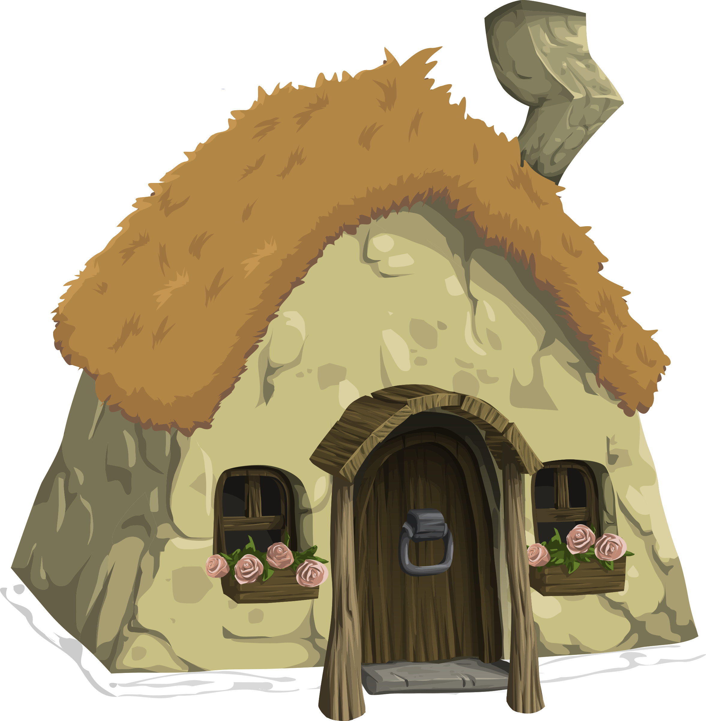 Download Cottage From Glitch - Thatched Roof Cottage Clipart - ClipartKey