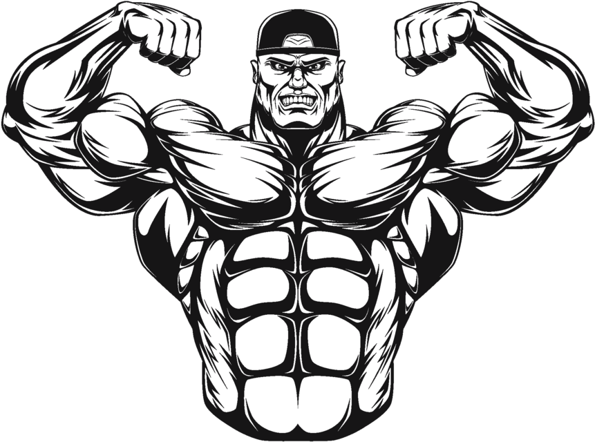 Download Bodybuilder Clip Art - Transparent Cartoon Muscle Man - ClipartKey