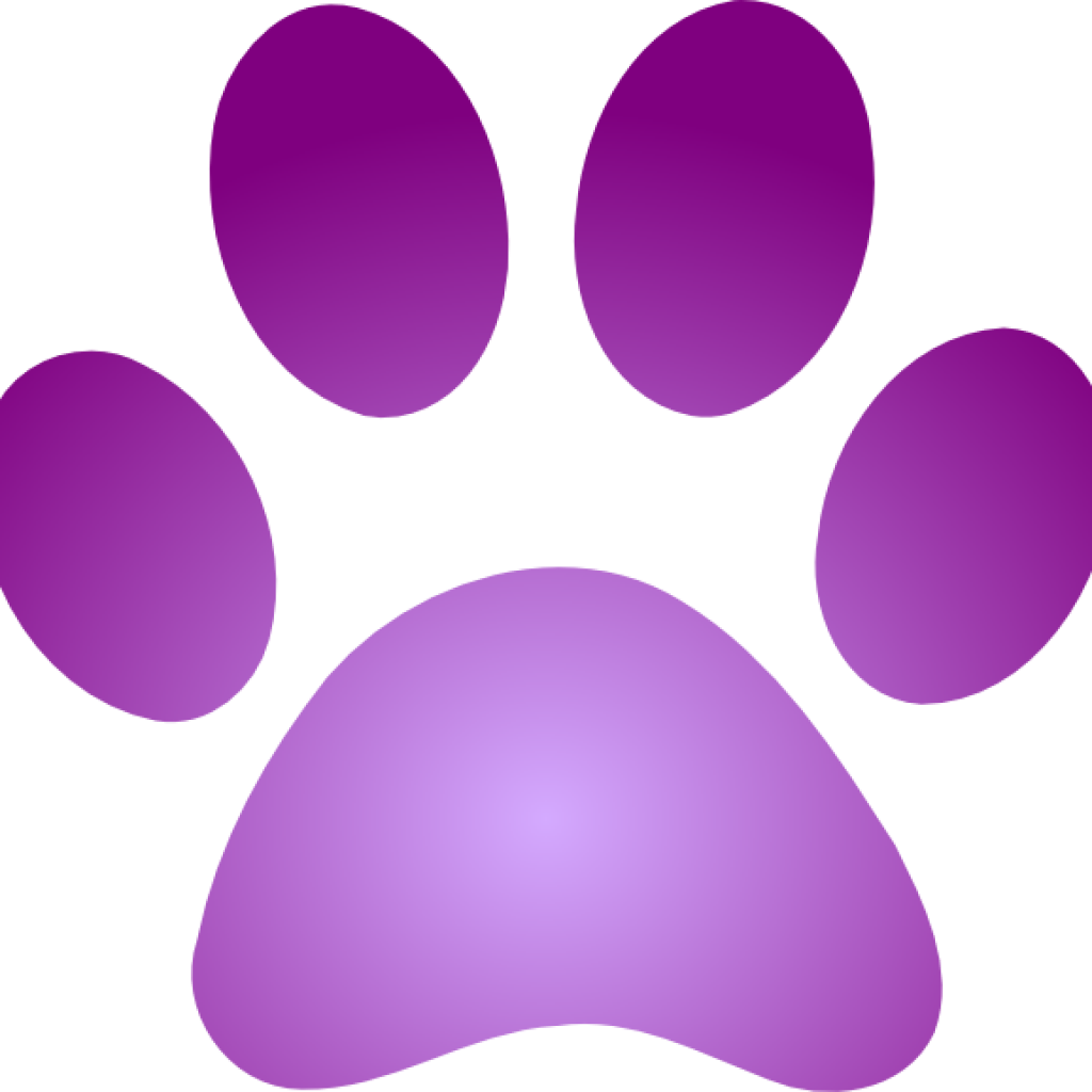 Download Purple Paw Print Purple Paw Print With Gradient Clip - Purple ...
