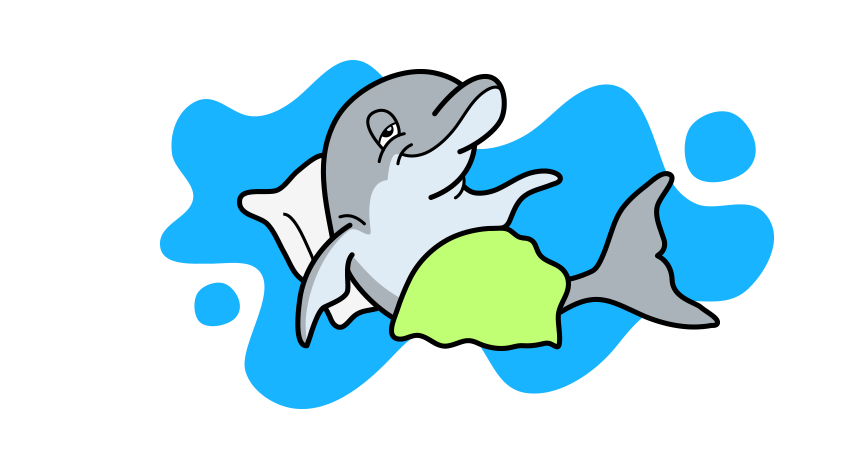 Download Dolphins Clipart Eye - Sleeping Dolphin Clipart - ClipartKey