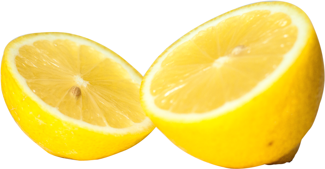 Download Lemon Cut Half - Half Lemon Slice Png - ClipartKey