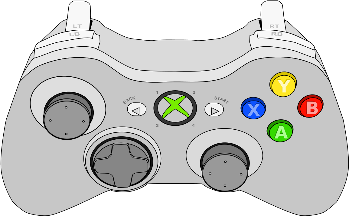 Download Controller Clipart Drawn - Xbox 360 Controller Vector - ClipartKey