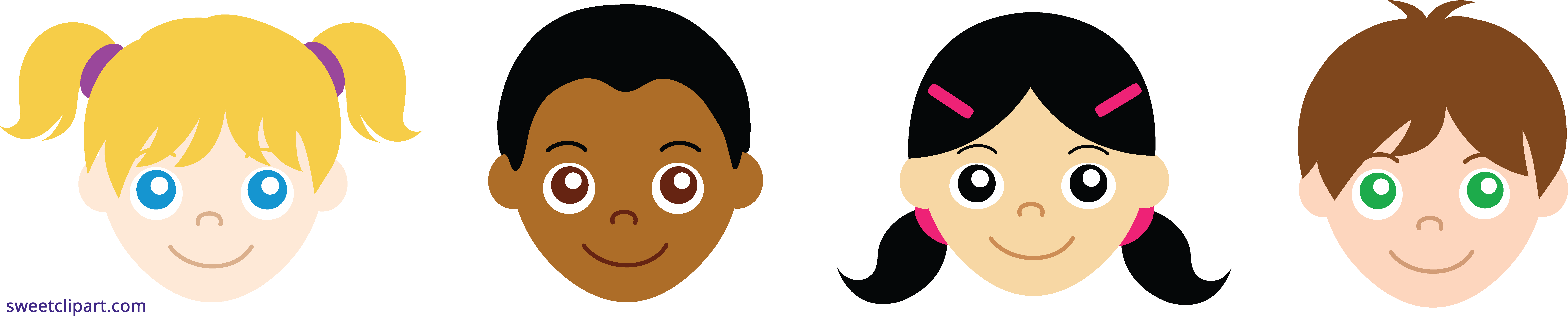 Download Kids Faces Clipart - School Children Clip Art - ClipartKey