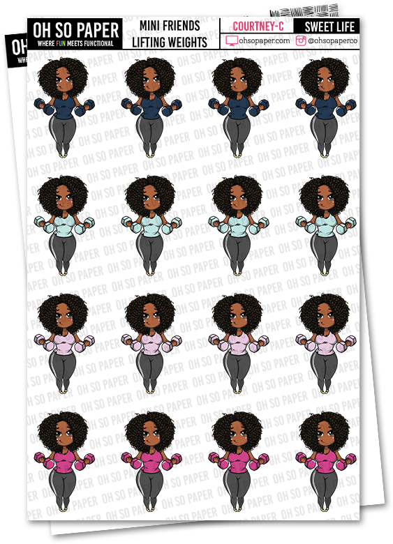 Download Mini Friends Lifting Weights Stickers - Sticker - ClipartKey