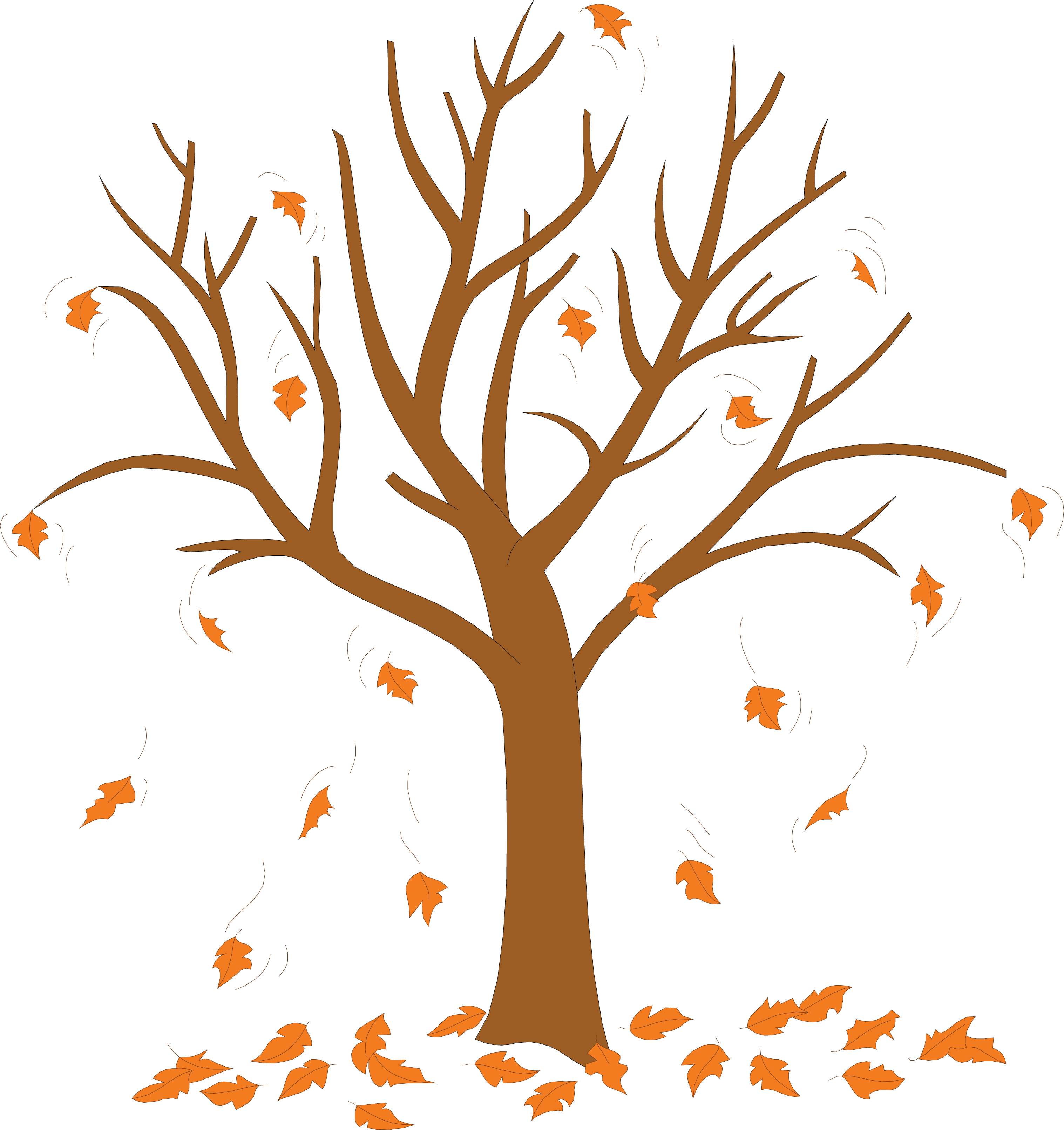 Download Fall Tree Clip Art With Fallin Clipart Transparent - Fall Tree Without Leaves - ClipartKey