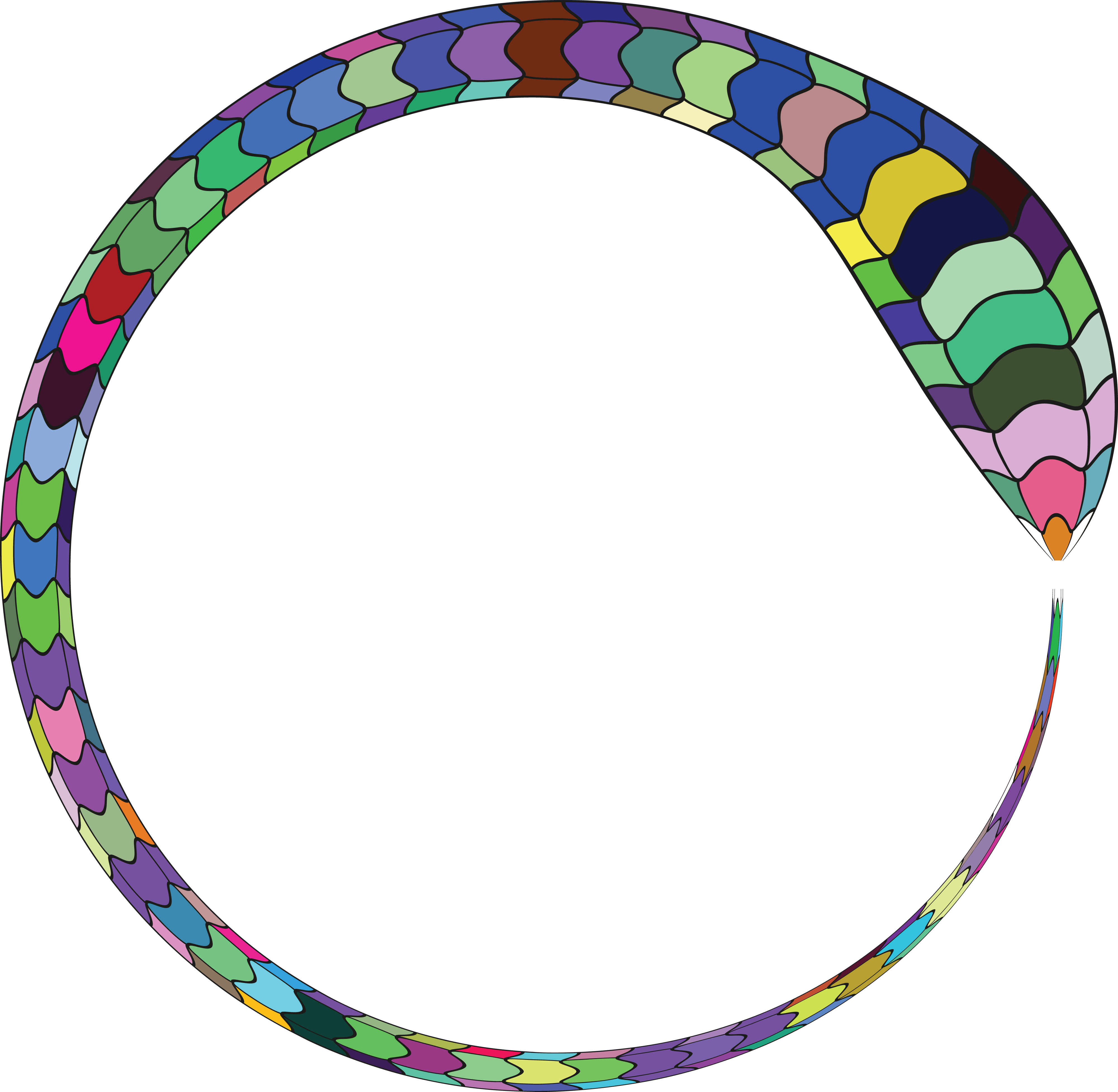Download Free Clipart Of A Colorful Snake Forming A Round Frame - Snake ...