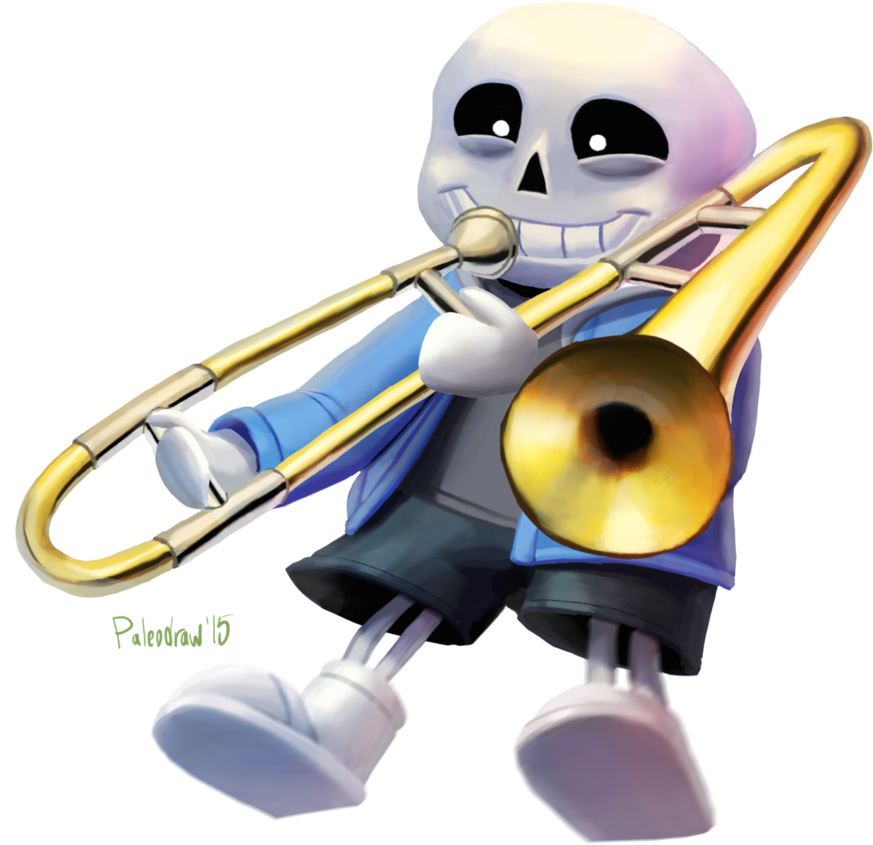 Download Sans The Skeleton Trombone - ClipartKey