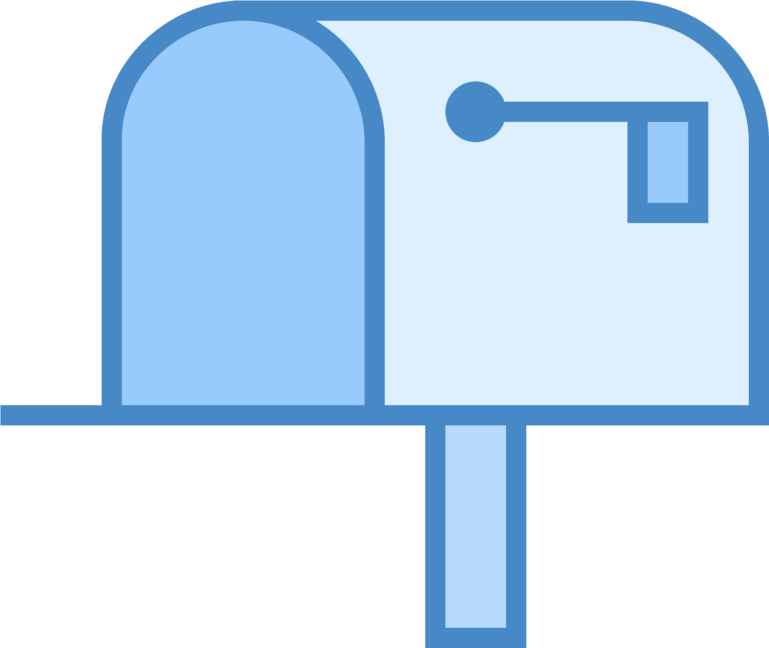 Download Mailbox - Blue Post Box Icon - ClipartKey