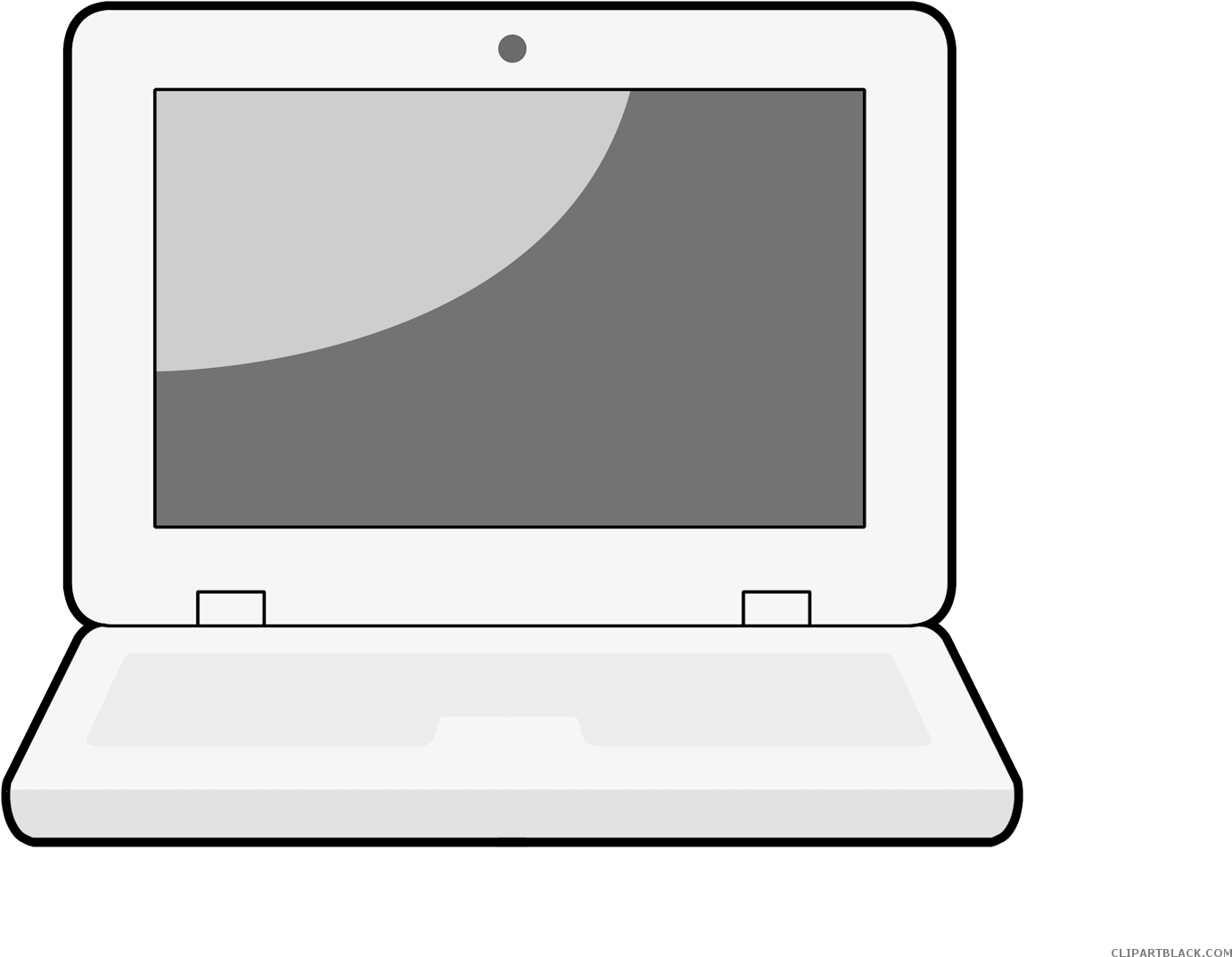 Download Laptop Clipart Black And White - Cartoon Computer With ...