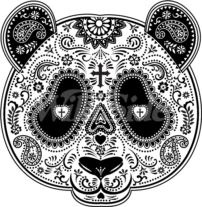 Download Day Of The Dead Panda - ClipartKey