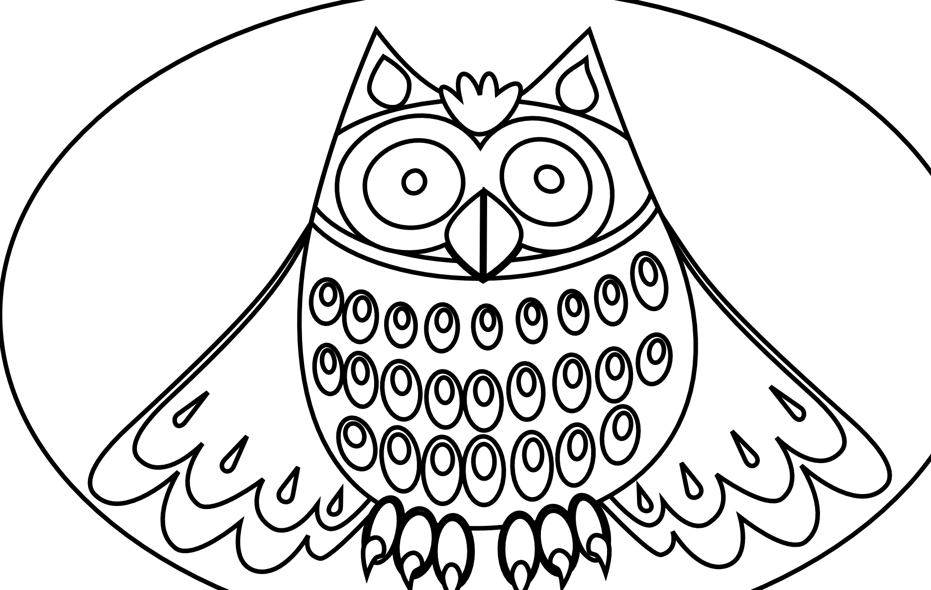 Download Cute Owl Black White Line Art Scalable Vector Graphics ...