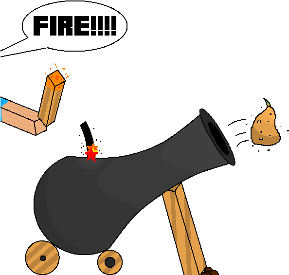 Download Potato Cannon Cartoon - Potato Gun Cartoon - ClipartKey
