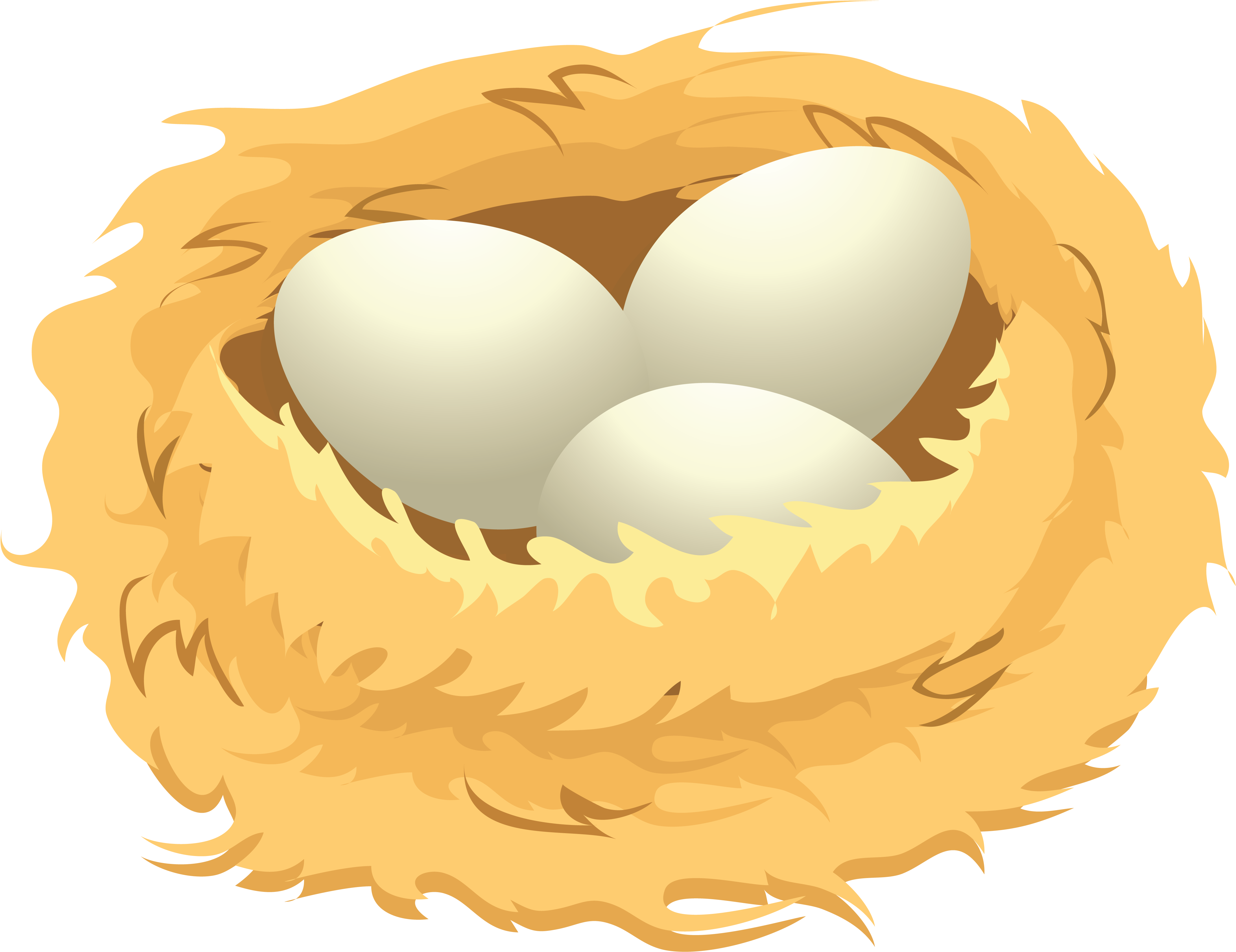 Download Eggs In A Nest Clip Art , Png Download - Birds Nest Clip Art ...
