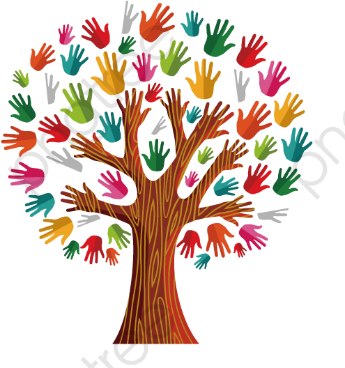 Download Trees Fingerprints Vector Png - Tree With Handprint Leaves ...