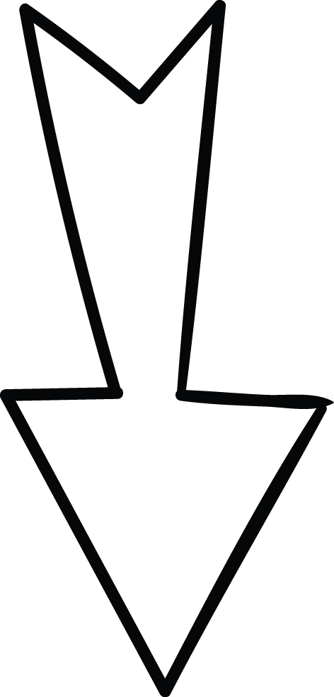 Download Transparent Doodle Arrow Clipart Png - Down Arrow Doodle ...