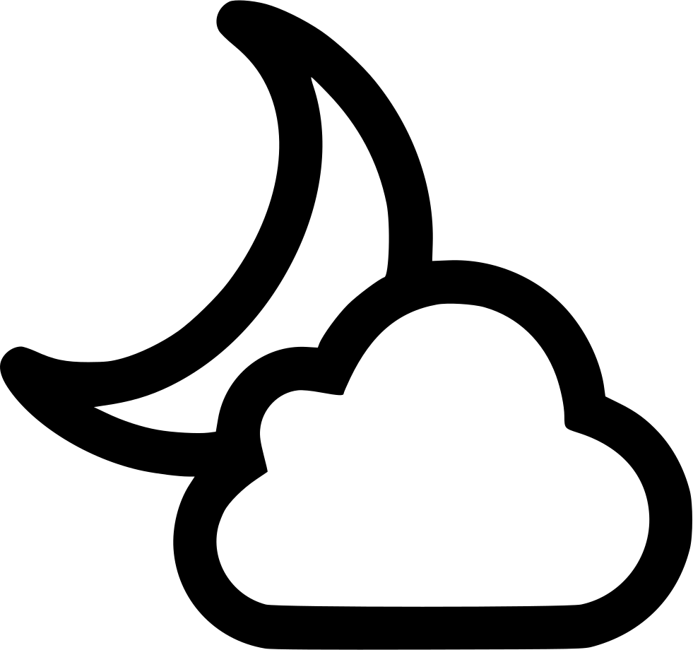 Download Partly Cloudy Night - Partly Cloudy Night Icon - ClipartKey