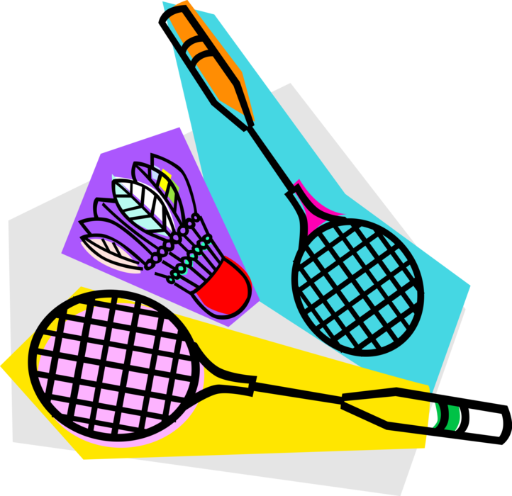 Download Vector Illustration Of Sport Of Badminton Rackets And ...