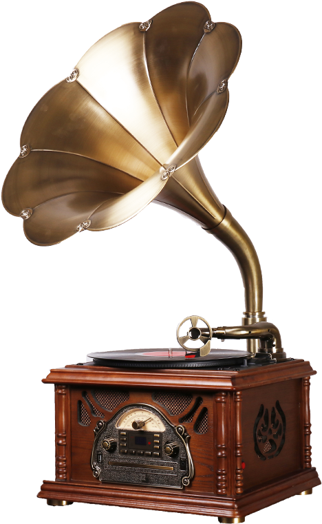 Download Transparent Phonograph Png - Old Record Player With Big ...