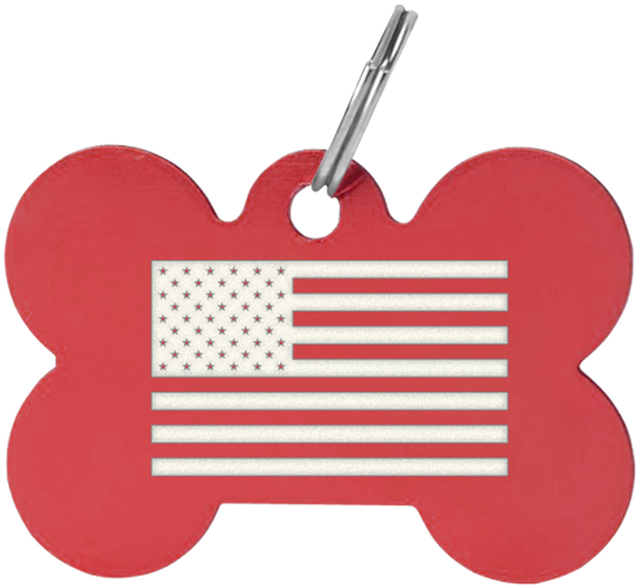 Download Bone Shaped Tag With Custom American Flag Laser Engraved ...