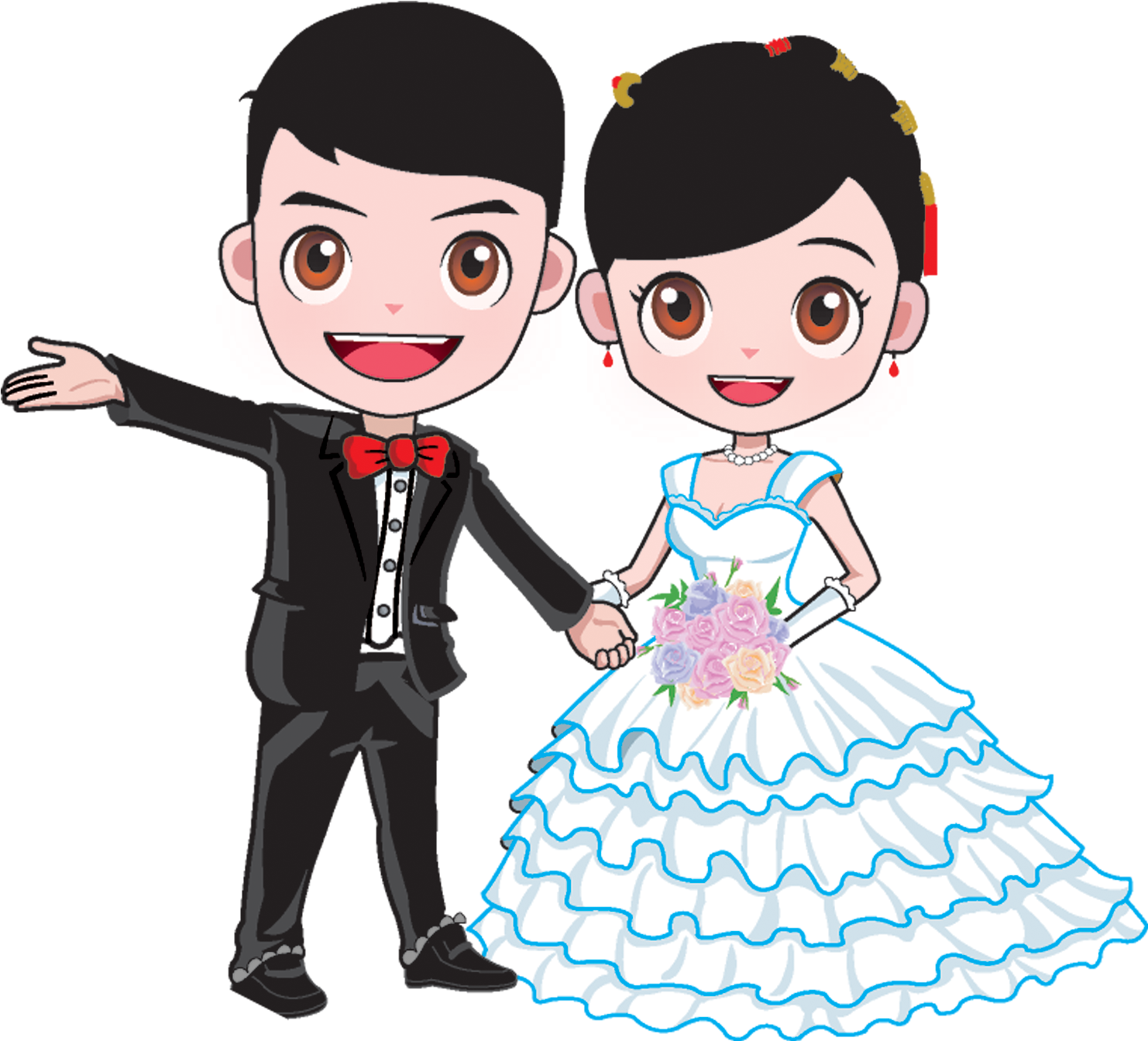 Download Transparent Groom Clipart - Animation Animated Bride And Groom ...
