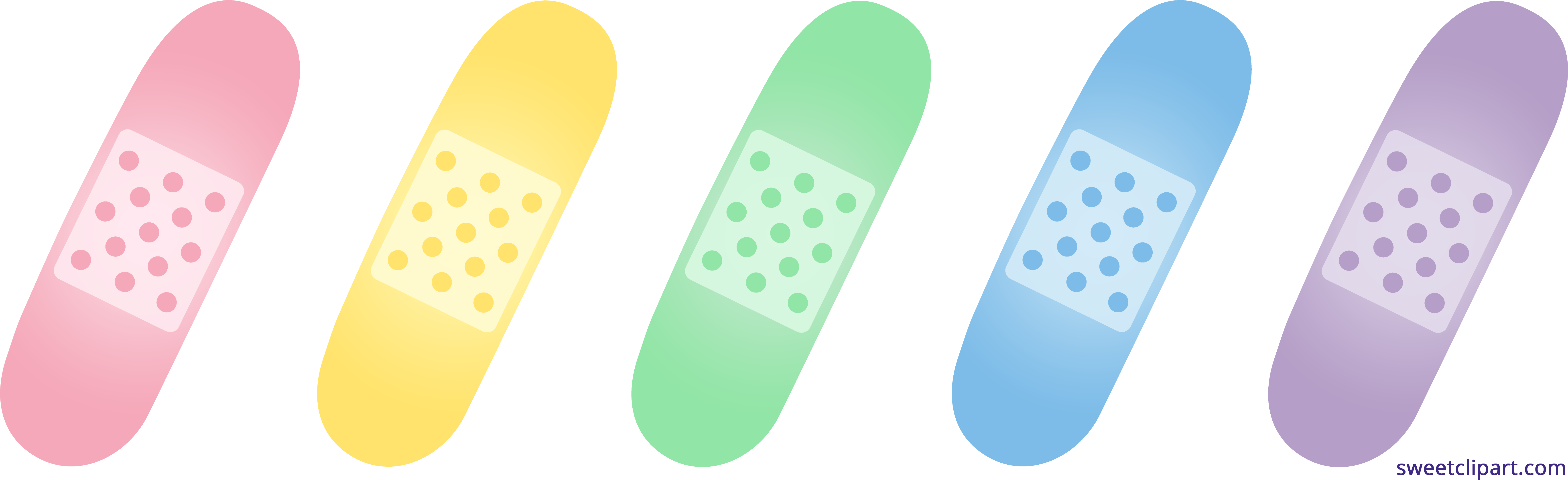 Download Bandaids Cute Colors Sweet Clip Art - Polka Dot - ClipartKey